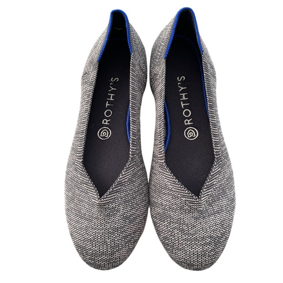 Rothy's | Shoes | New Rothys Birdseye Charcoal Gray Round Toe Flats ...